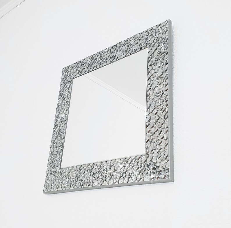 Square Mirror Wall Decor Silver Mirror Made to Order - Etsy