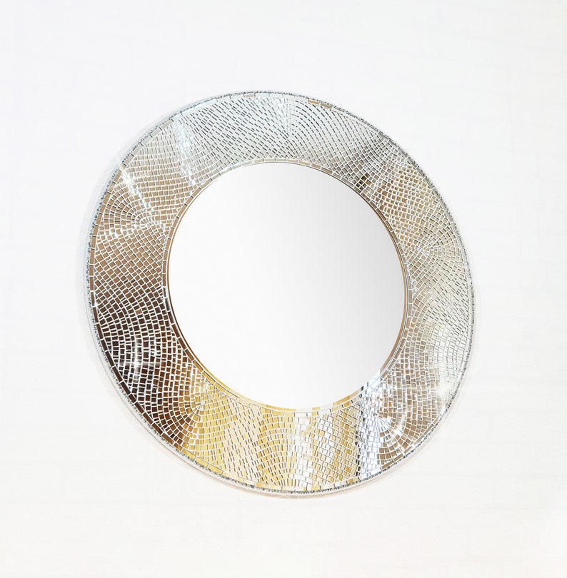 Large Round Mirror for Wall Circle Decorative Mosaic Mirror - Etsy