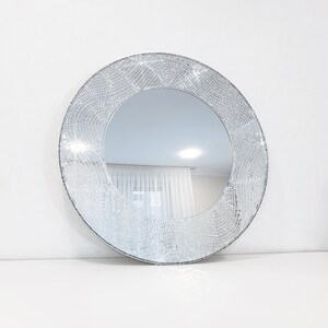 Large Round Mirror for Wall Circle Decorative Mosaic Mirror - Etsy