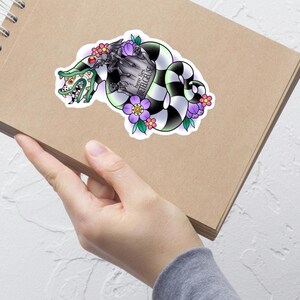 Beetlejuice Sandworm Sticker Lydia Deetz Cute Horror Tattoo Design Goth ...