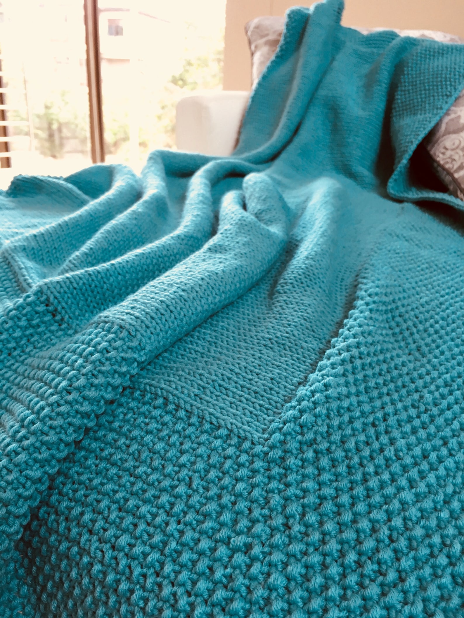 Easy Knitted Blanket Pattern - Etsy