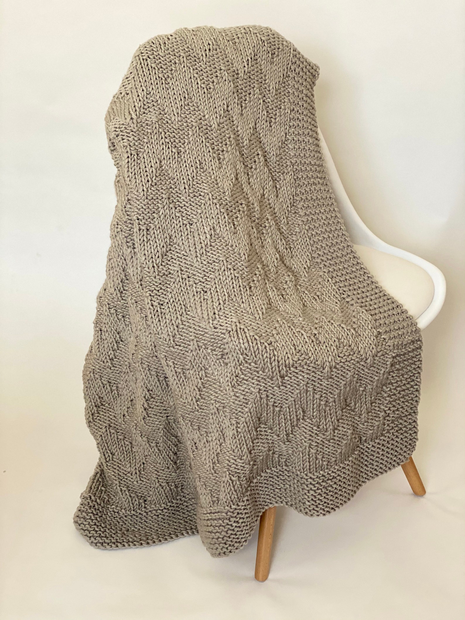 Easy Chevron Knitted Blanket Pattern - Etsy