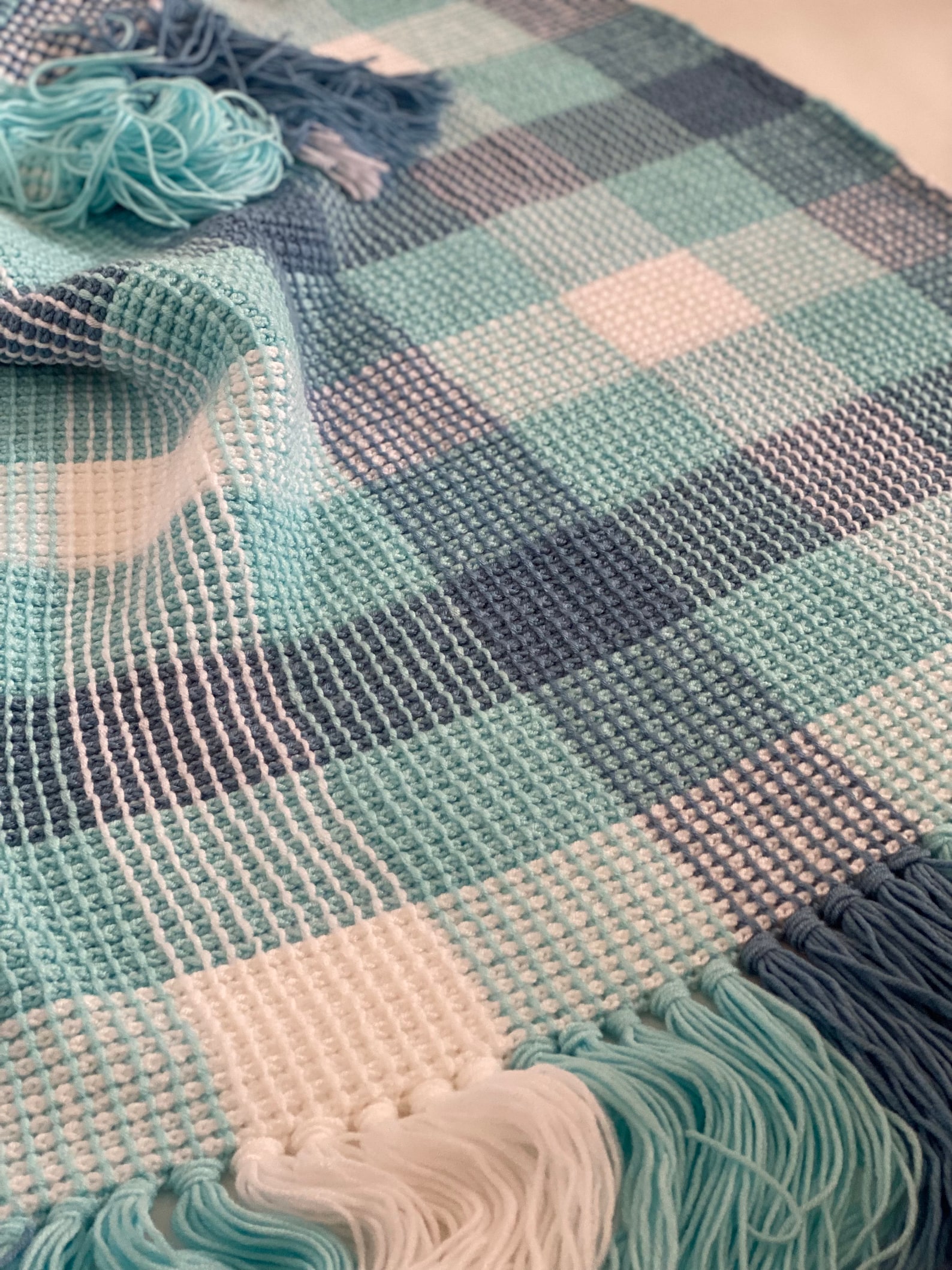 Easy Gingham Crochet Blanket Pattern - Etsy
