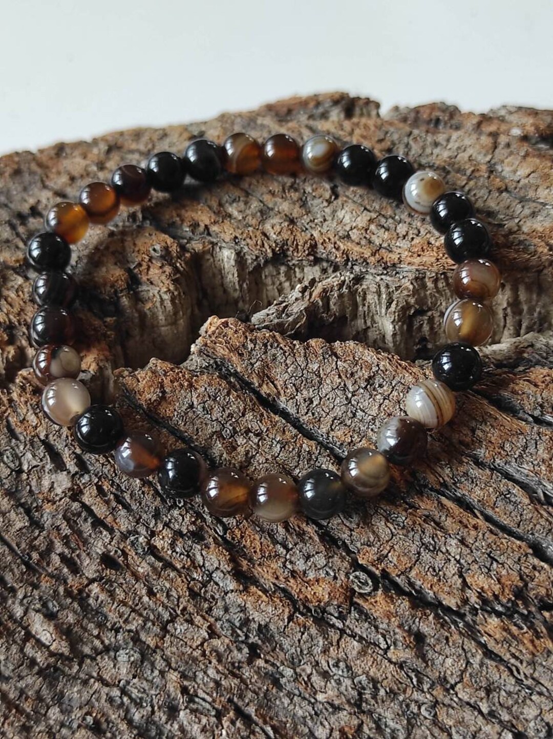 Coffee Agate Bracelet 6mm - Etsy