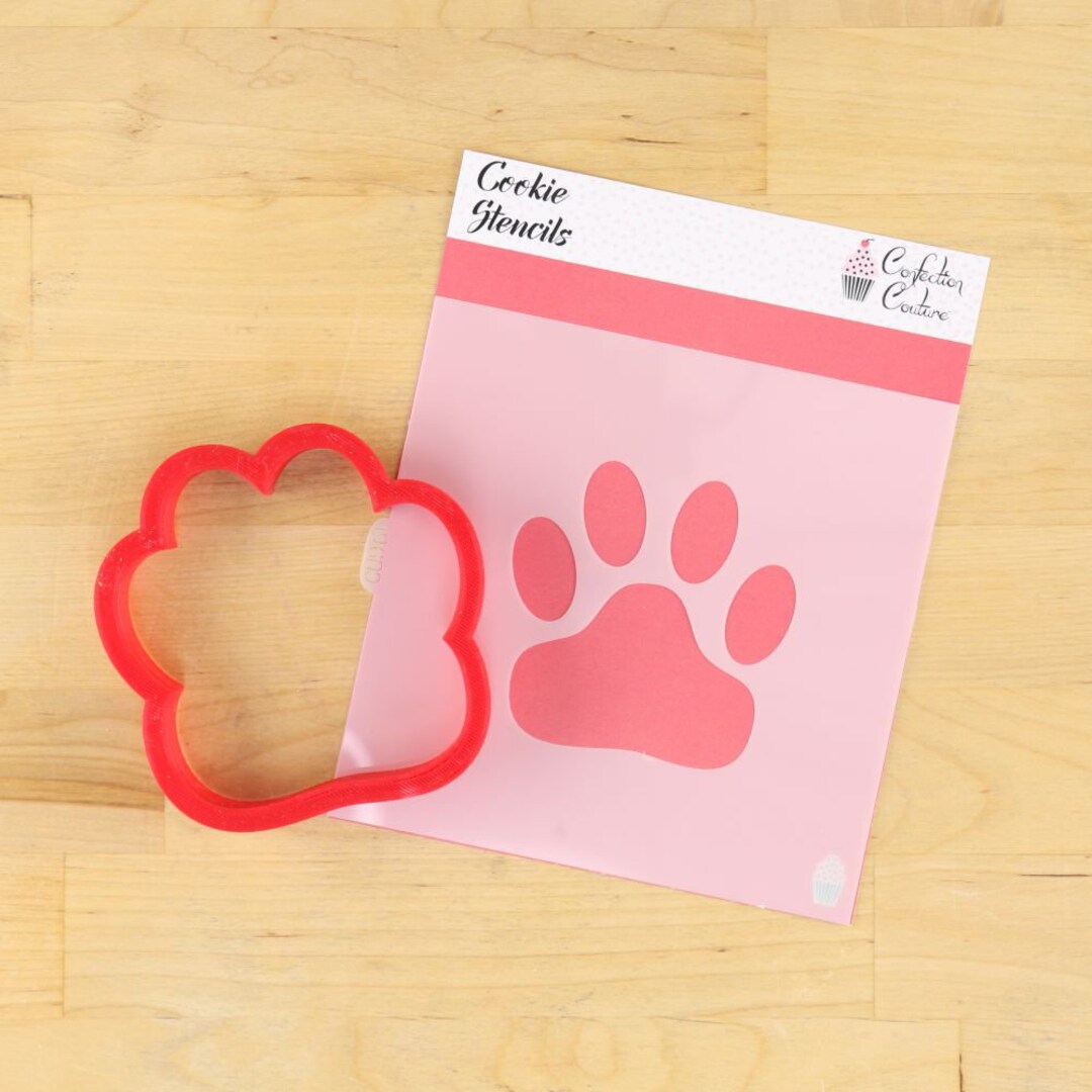 Paw Print Cookie Stencil and Cutter | Paw Print Cookies | Paw Shaped ...