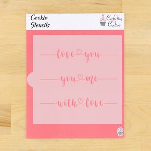 Love Script Cookie Stencil | Valentine's Cookie Stencil | DIY Valentine ...