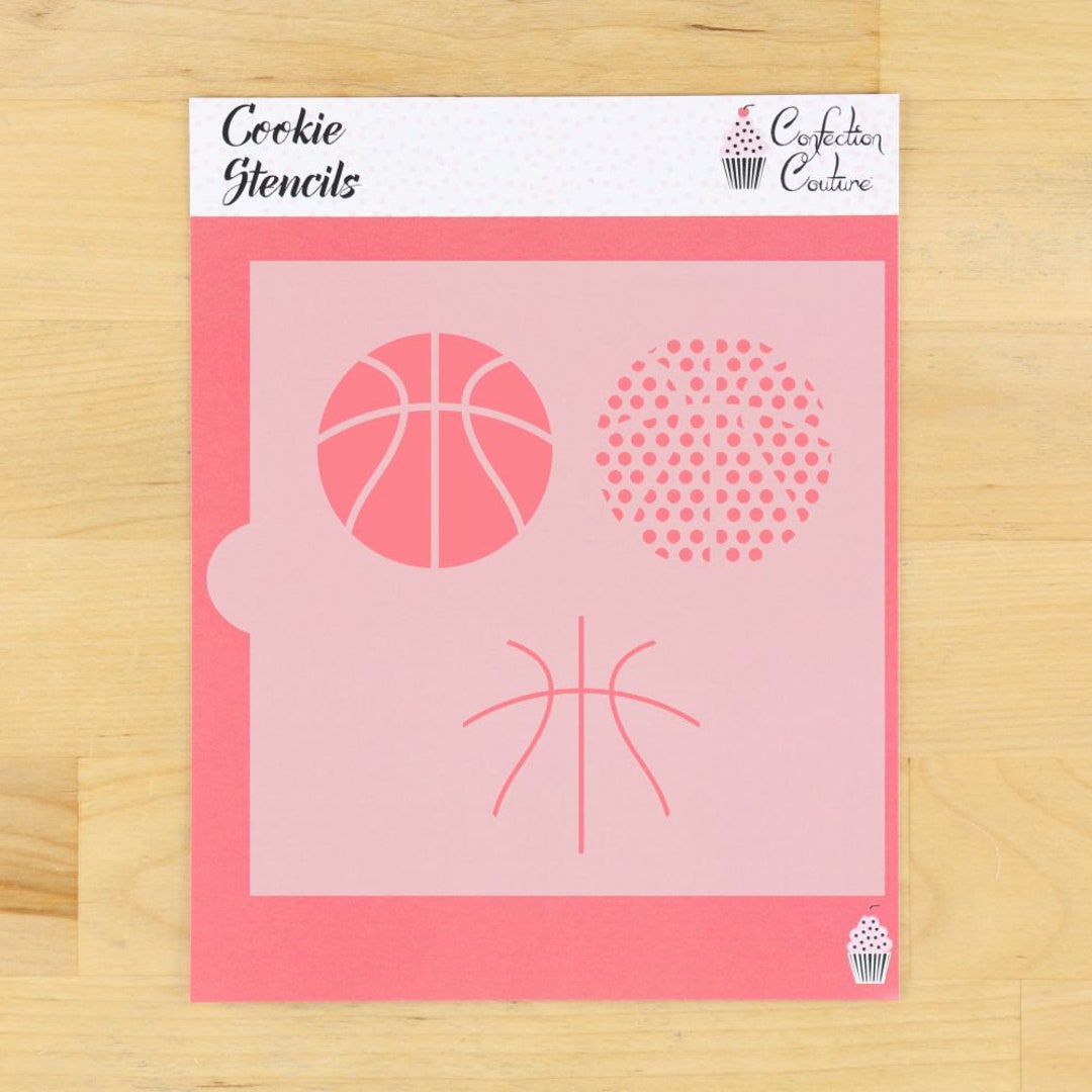 Basketball Cookie Stencil Basketball Themed Cookie Sports Cookie ...