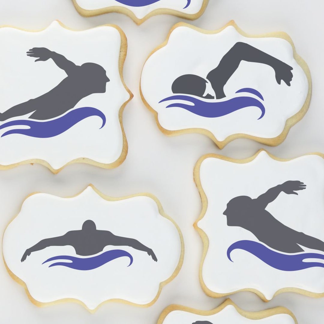 Swimmers Cookie Stencil | Swimmer Silhouette Stencil | Swim Meet Cookie ...