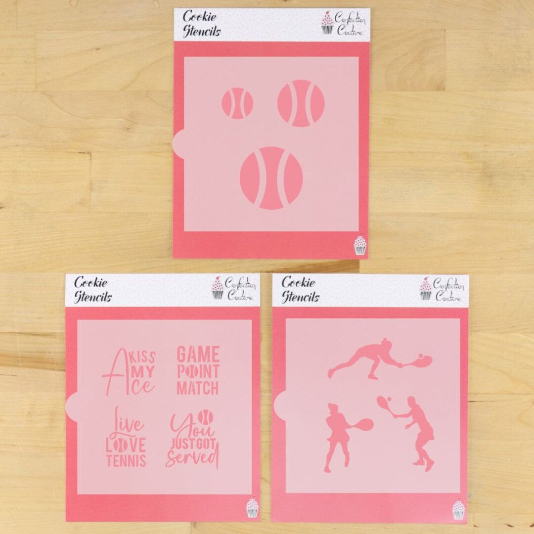 Women's Tennis Cookie Stencil Bundle Tennis Player - Etsy
