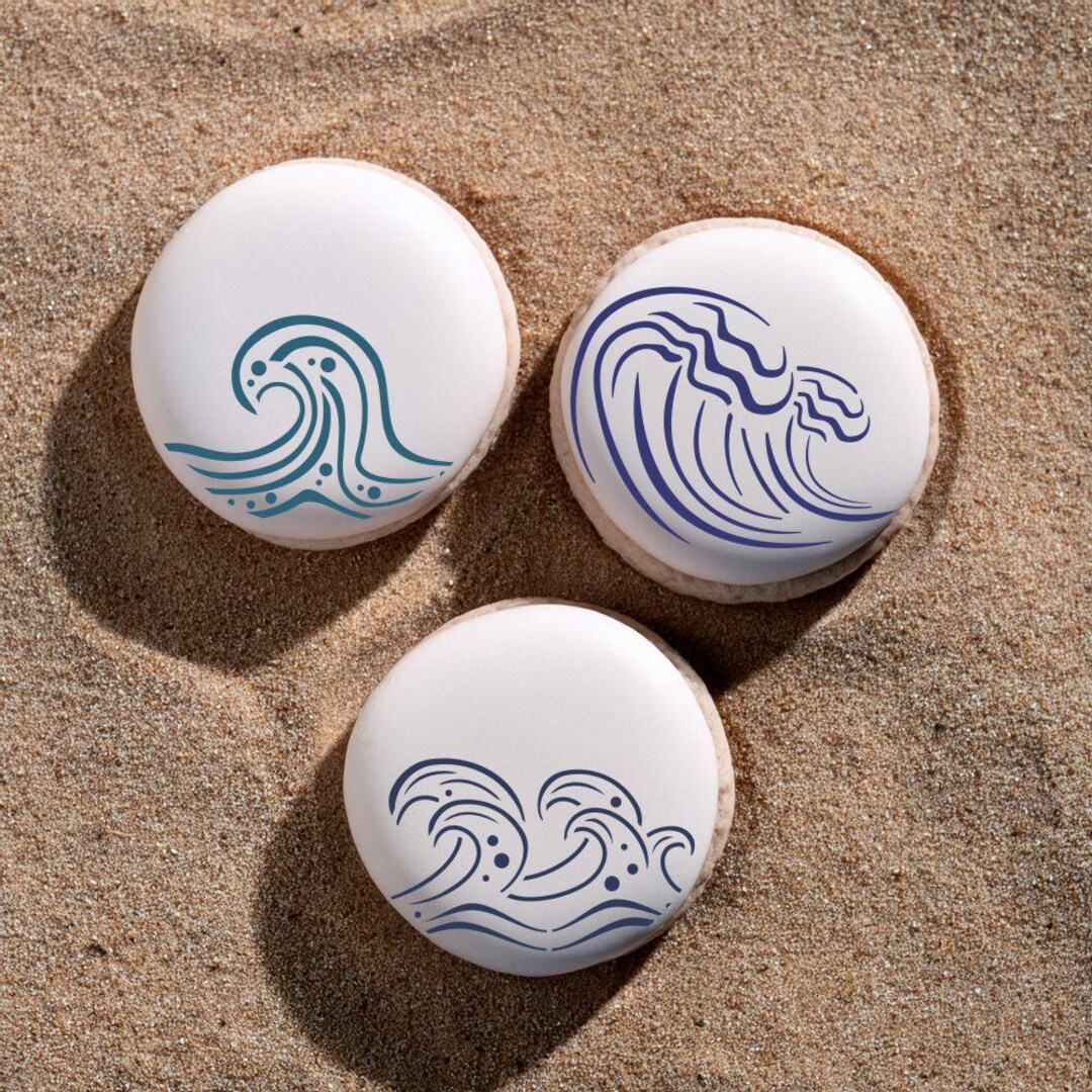 Ocean Waves Cookie Stencil | Wave Shaped Cookies | Summer Cookies ...
