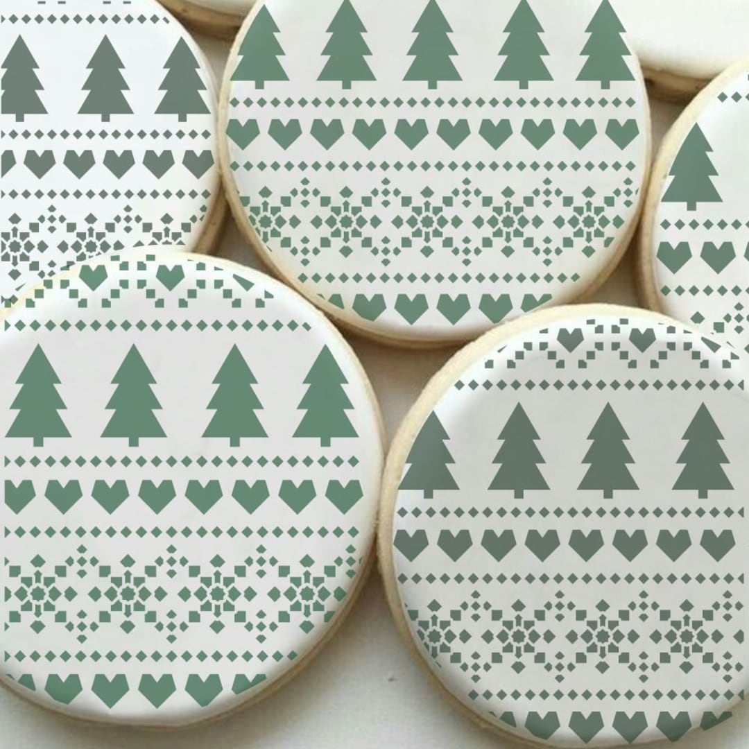 Holiday Fair Isle Cookie Stencil Christmas Cookie Stencil Christmas ...