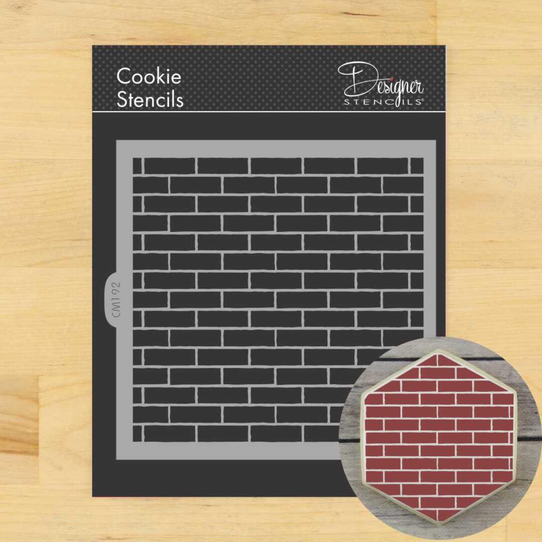 Brick Wall Cookie Stencil | Mini-print Design | Designer Stencils | - Etsy
