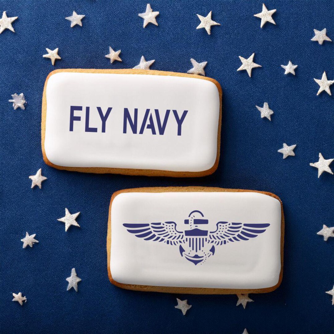 Navy Pilot Wing Cookie Stencil | Military Stencil | Homecoming Cookie ...
