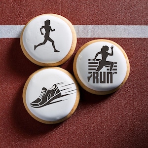 Female Runner Cookie Stencil Set | Running Stencils | Cookies for ...