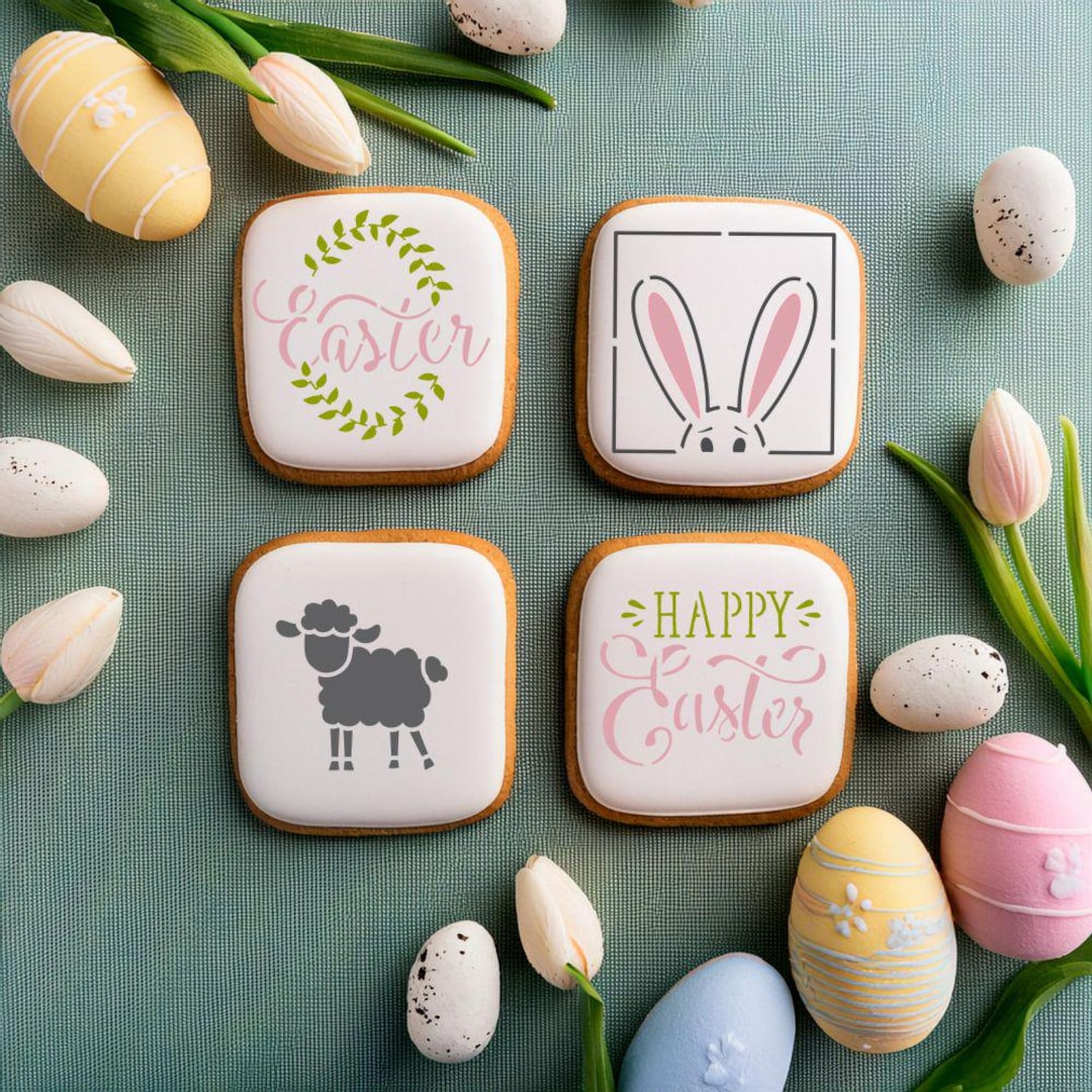 Easter Cookie Stencils | Easter Cookie Stencil | Easter Bunny Cookie ...