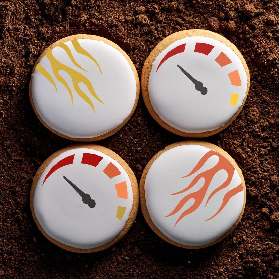 Race Car Speedometer and Flame Cookie Stencil | Car Themed Cookie ...