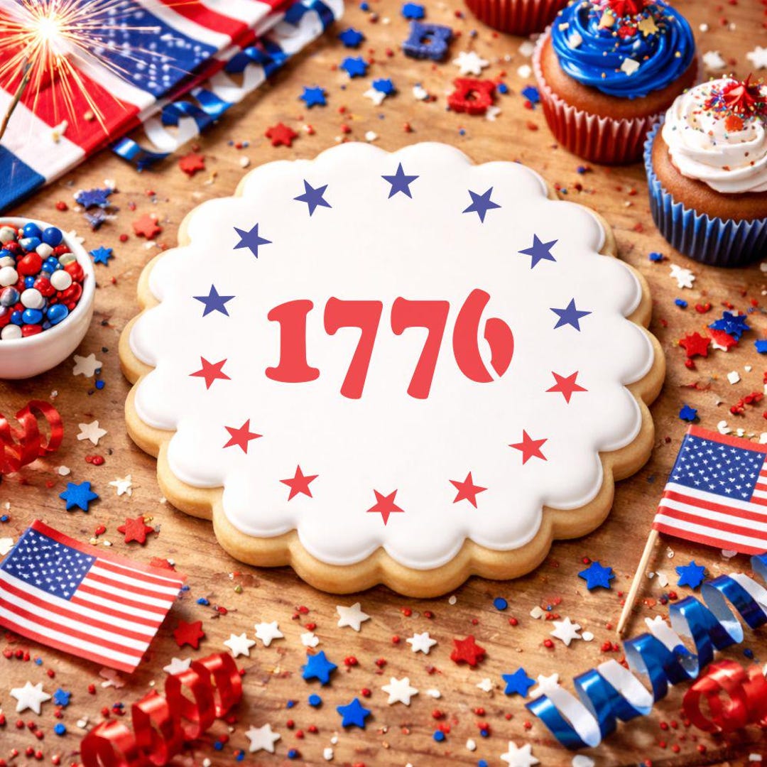 1776 Fourth of July Cookie Stencil Set | Happy Birthday America ...