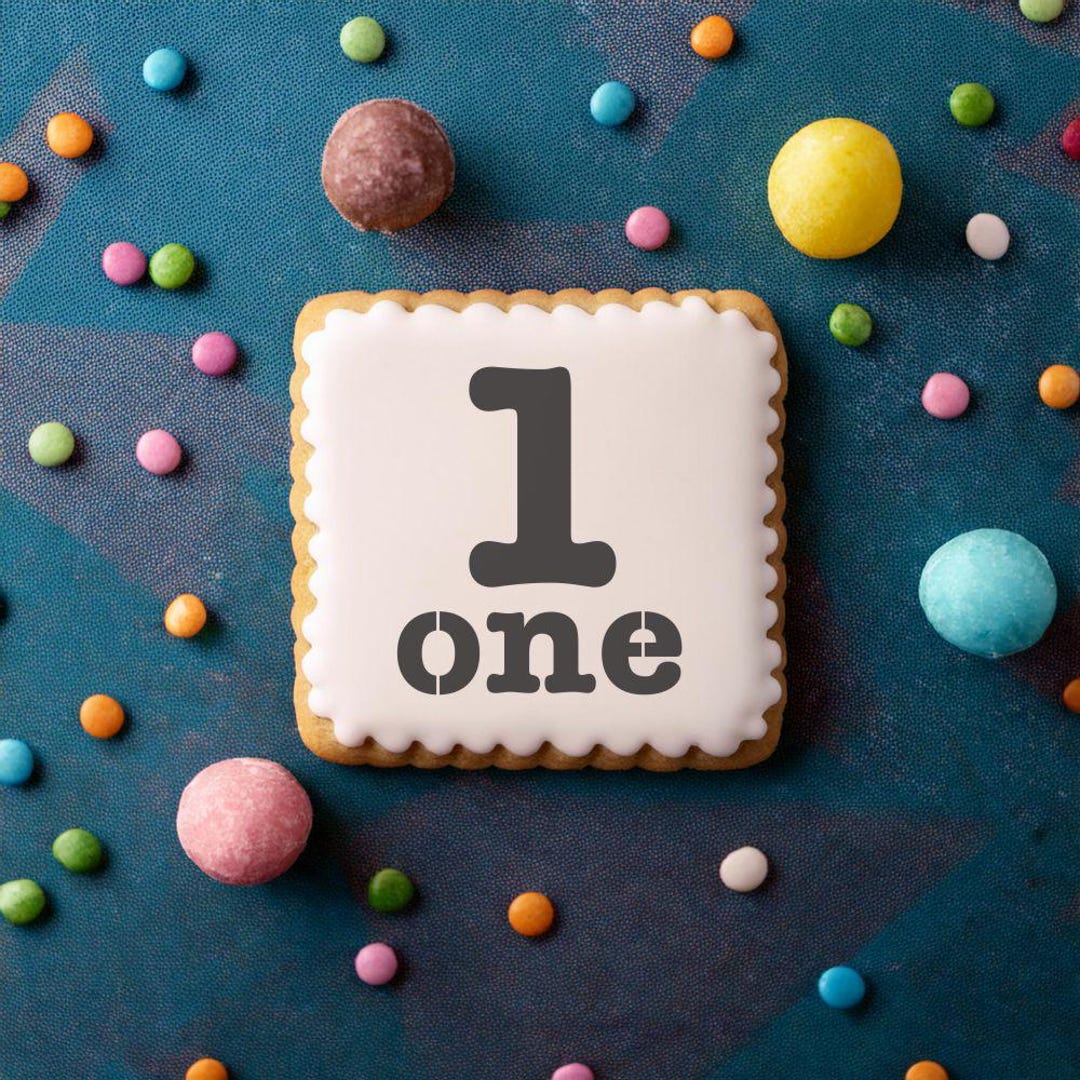 Number One Cookie Stencil | First Birthday Cookie Stencils | 1st ...