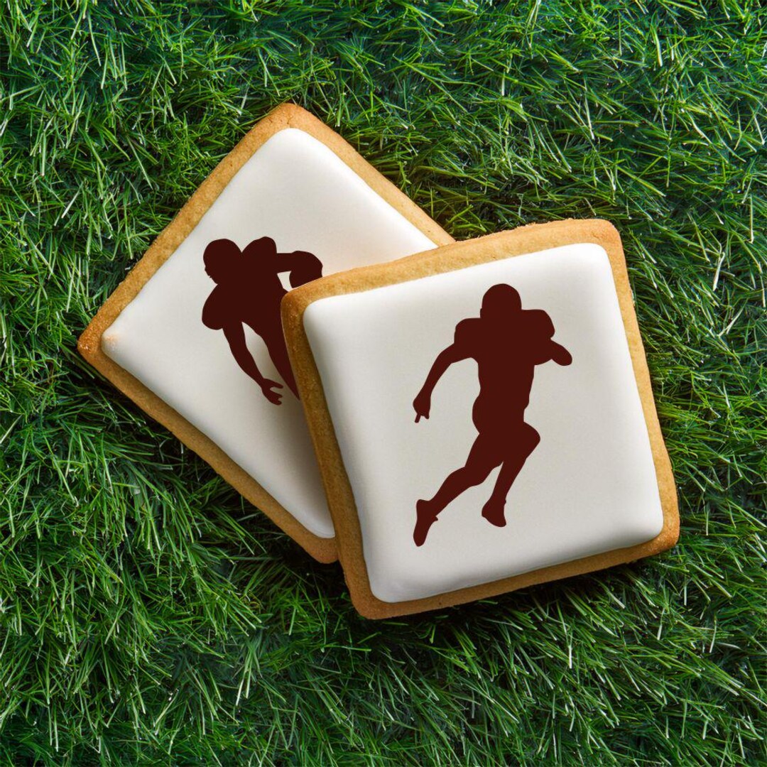 Football Players Cookie Stencil | Football Cookies | Superbowl Cookie ...