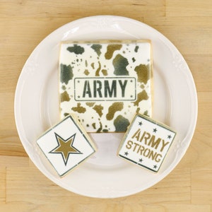 Army Strong Cookie Stencil Set | Military Cookie Stencil | Homecoming ...