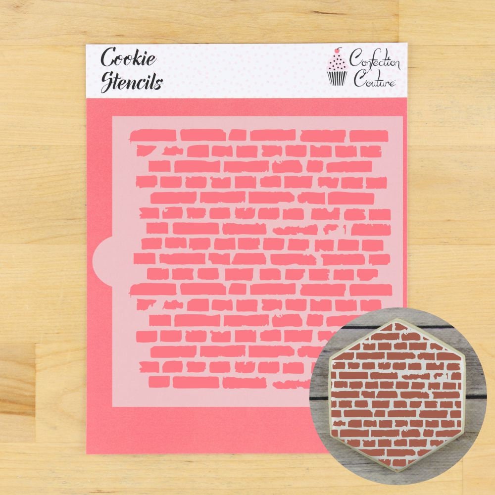 Brick Wall Cookie Stencil | Back to School, Housewarming - Etsy