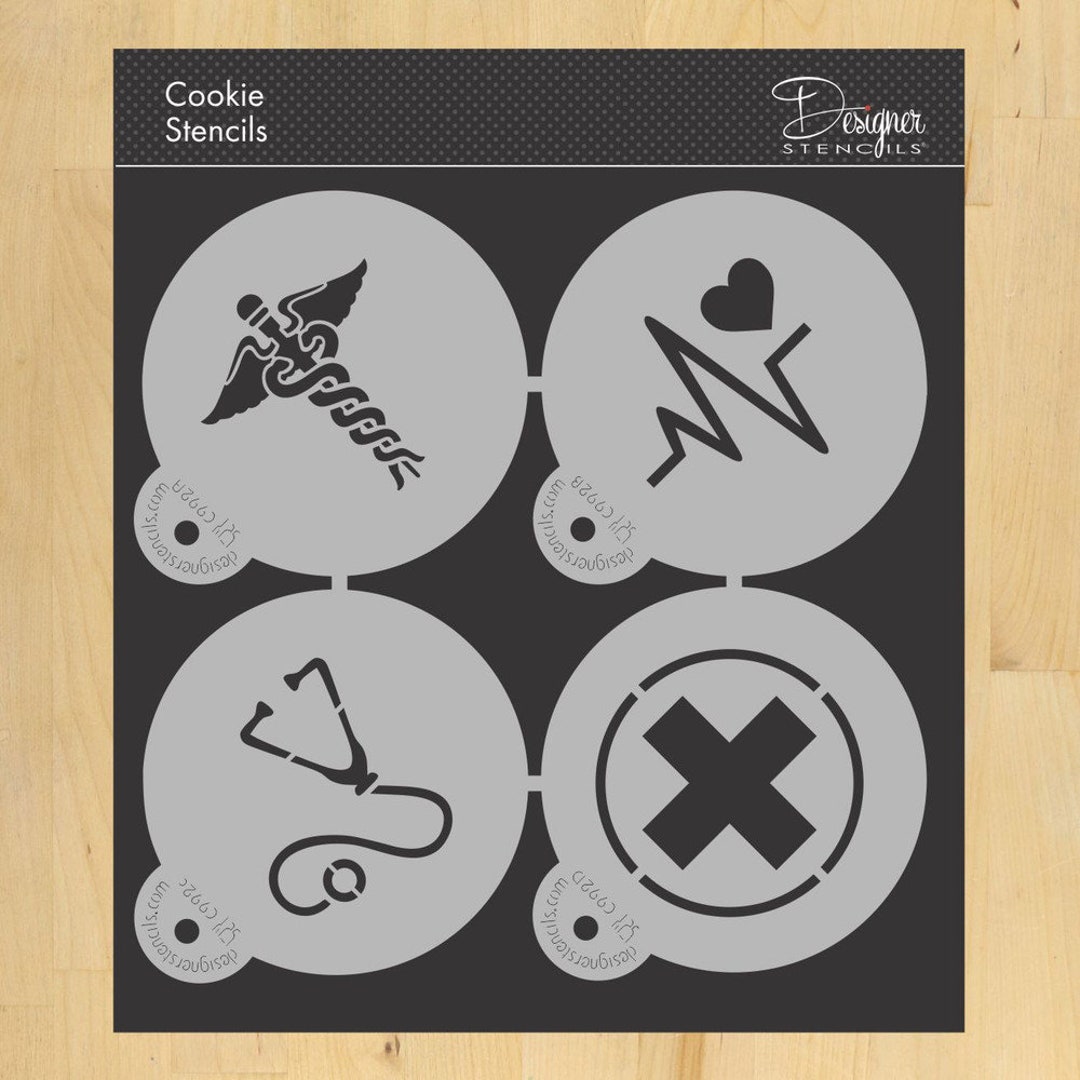 Medical Symbols Cookie Stencil Set by Designer Stencils - Etsy