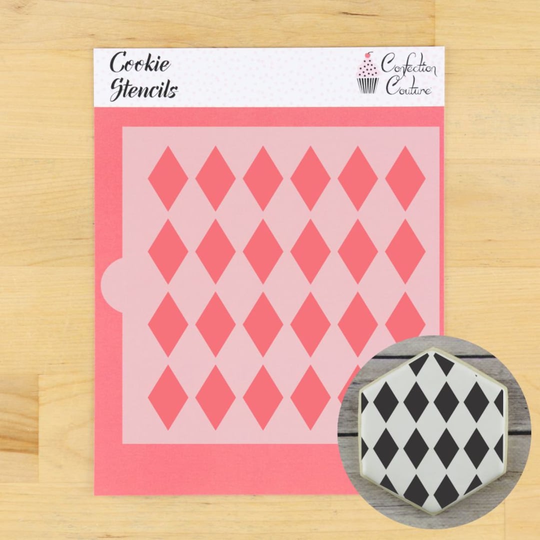 Harlequin Cookie Stencil | Diamond Pattern Cookie Stencil | Diamond ...