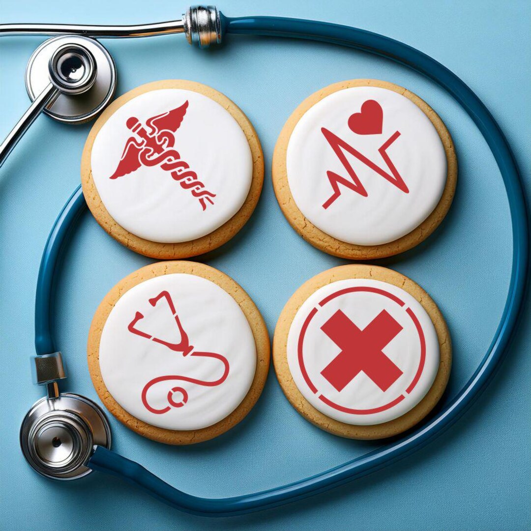 Medical Symbols Cookie Stencil Set by Designer Stencils | Medical ...