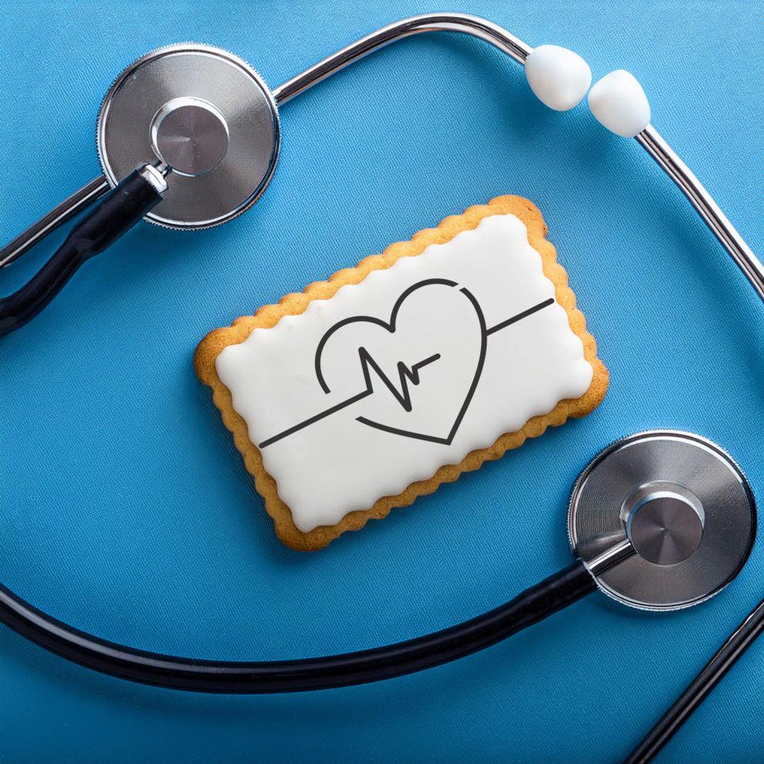 EKG With Heart Cookie Stencil | Nurses Day | Nurses Appreciation Week ...