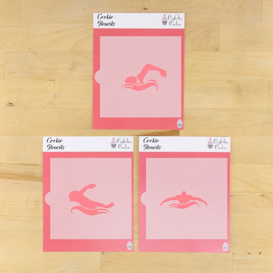 Swimmers Cookie Stencil Swimmer Silhouette Stencil Swim Meet Cookie ...