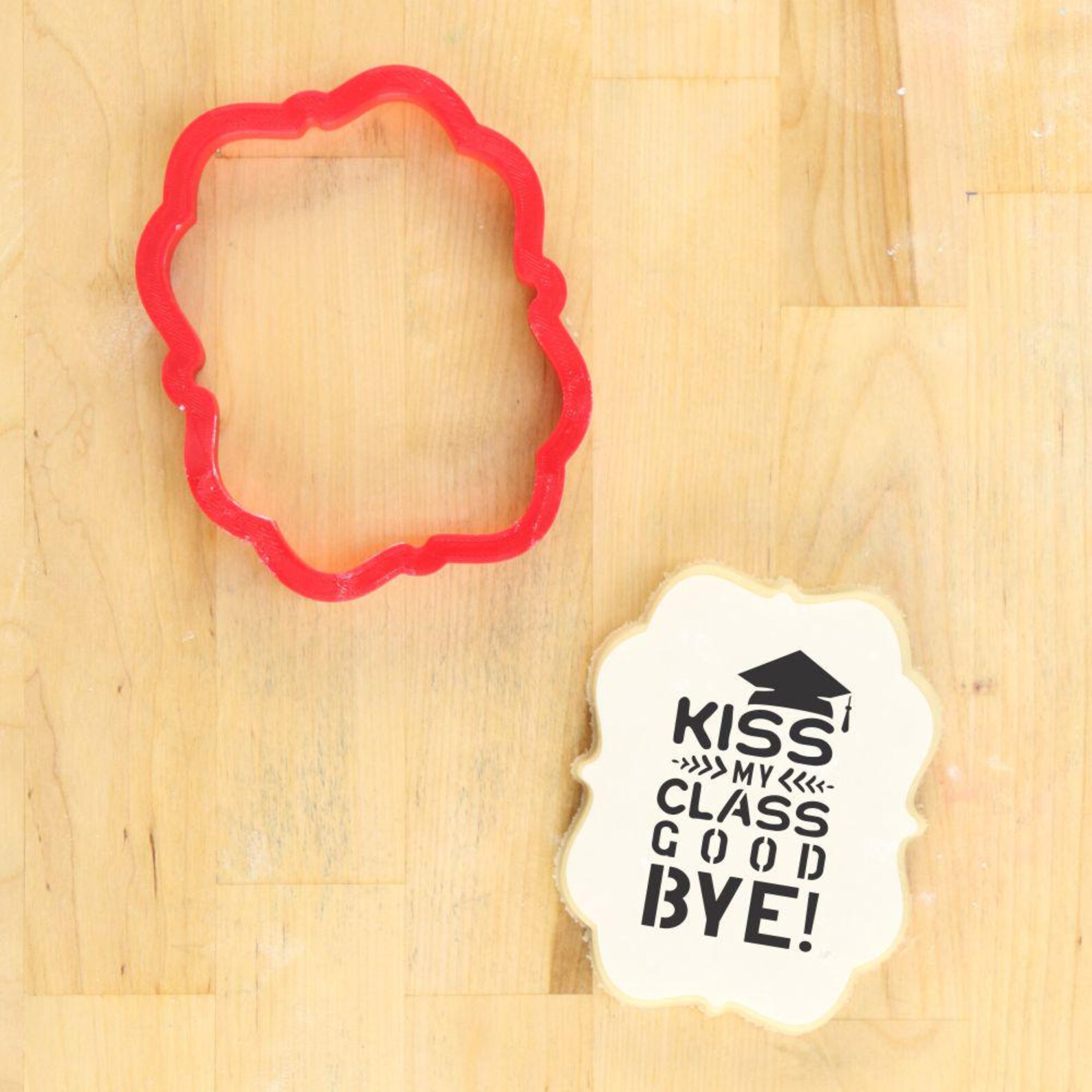 Kiss My Class Goodbye Graduation Cookie Stencil | Graduation Cookie ...