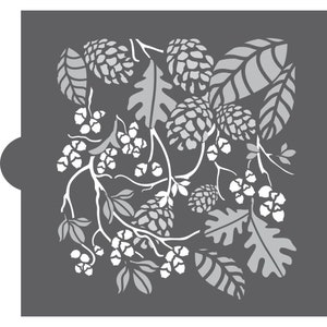 Autumn Bramble 3 Overlay Background Cookie Stencil | Cake Stencil ...