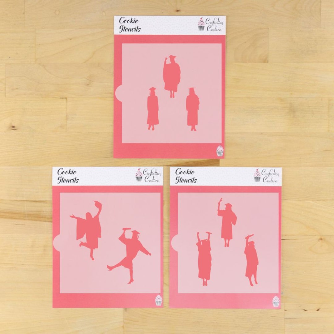 Female Graduate Silhouettes Cookie Stencil Value Bundle Graduation ...