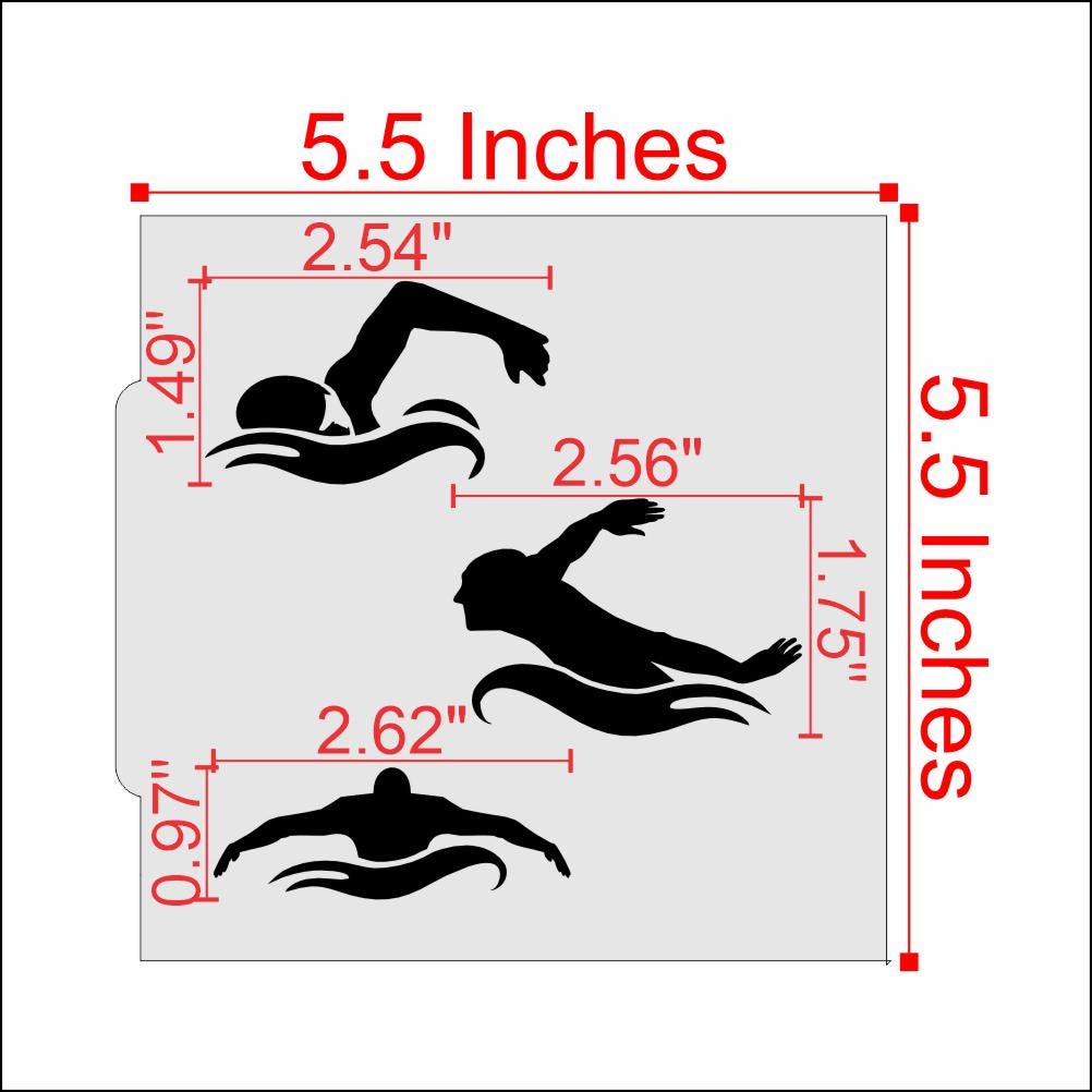 Swimmers Cookie Stencil | Swimmer Silhouette Stencil | Swim Meet Cookie ...