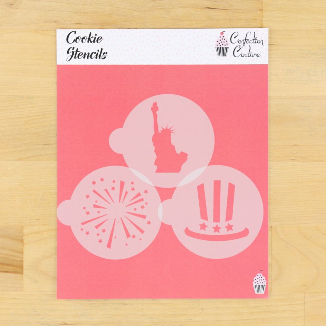 Fireworks Round Cookie Stencils | Fourth of July Macaron Stencils | 4th ...
