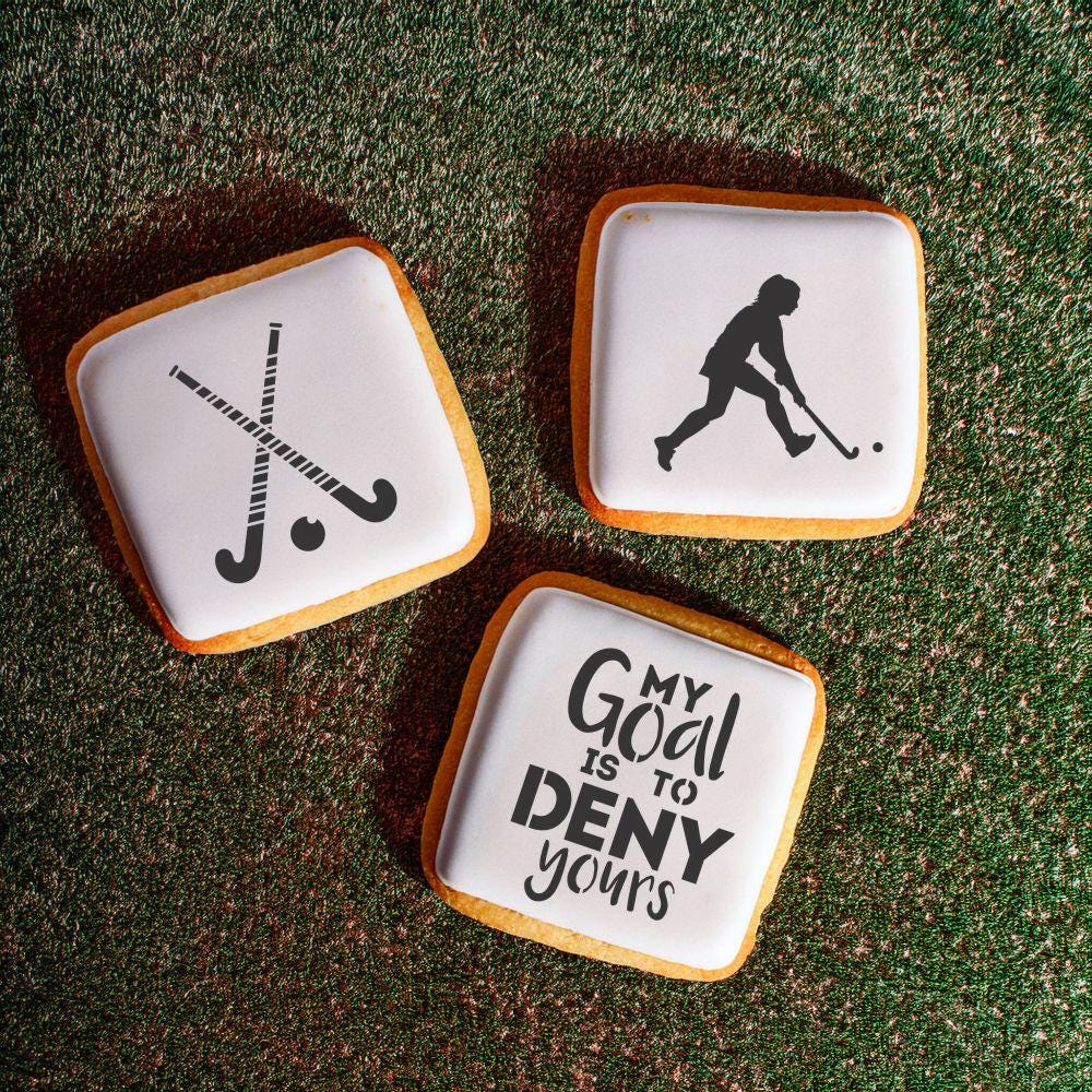 Field Hockey Cookie Stencil Set | Sports Theme Party - Etsy