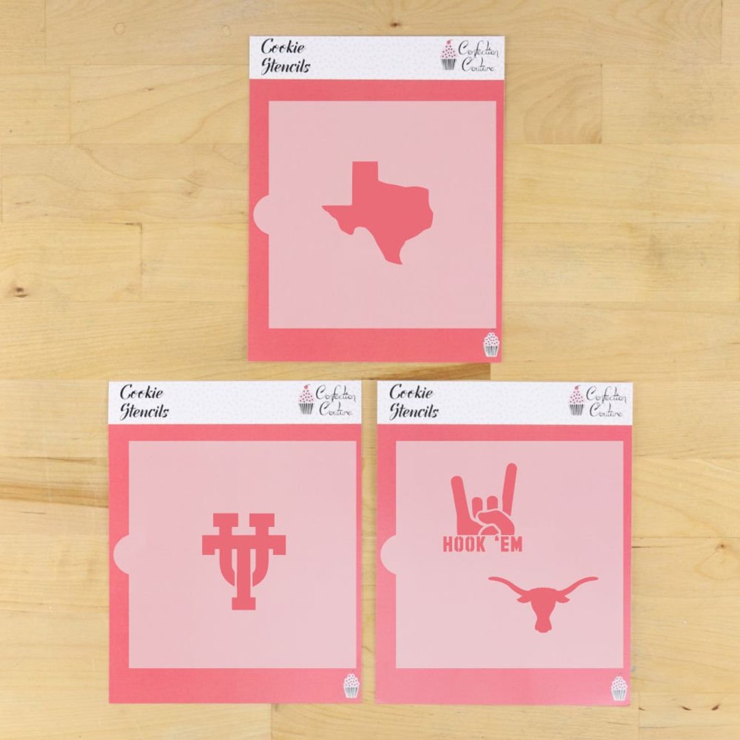 Longhorn Cookie Stencil Set Texas Longhorn Cookies UT Cookies College ...