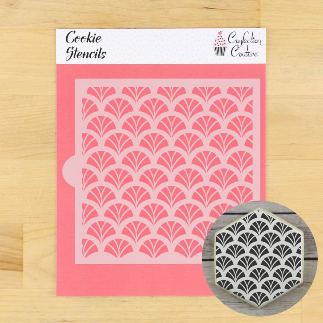 Nouveau Fan Cookie Stencil | Art Deco Cookie Stencil | New Year's ...