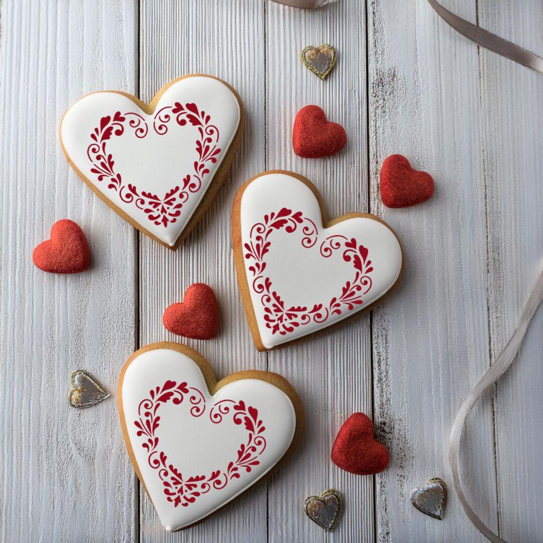 Delft Heart Cookie and Craft Stencil by Designer Stencils | Valentine's ...