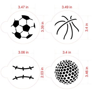Sports Ball Round Cookie Stencil Set by Designer Stencils - Etsy