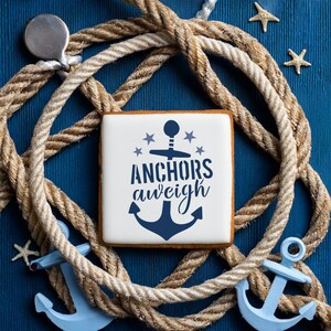 Anchors Aweigh Cookie Stencil | Military Stencil | Homecoming Cookie ...