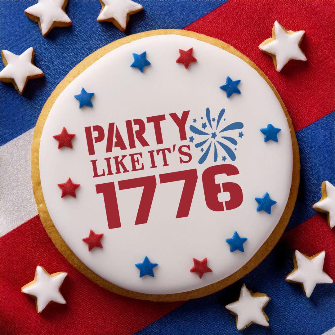 Party Like It's 1776 Cookie Stencil | 4th of July Cookie Stencil ...