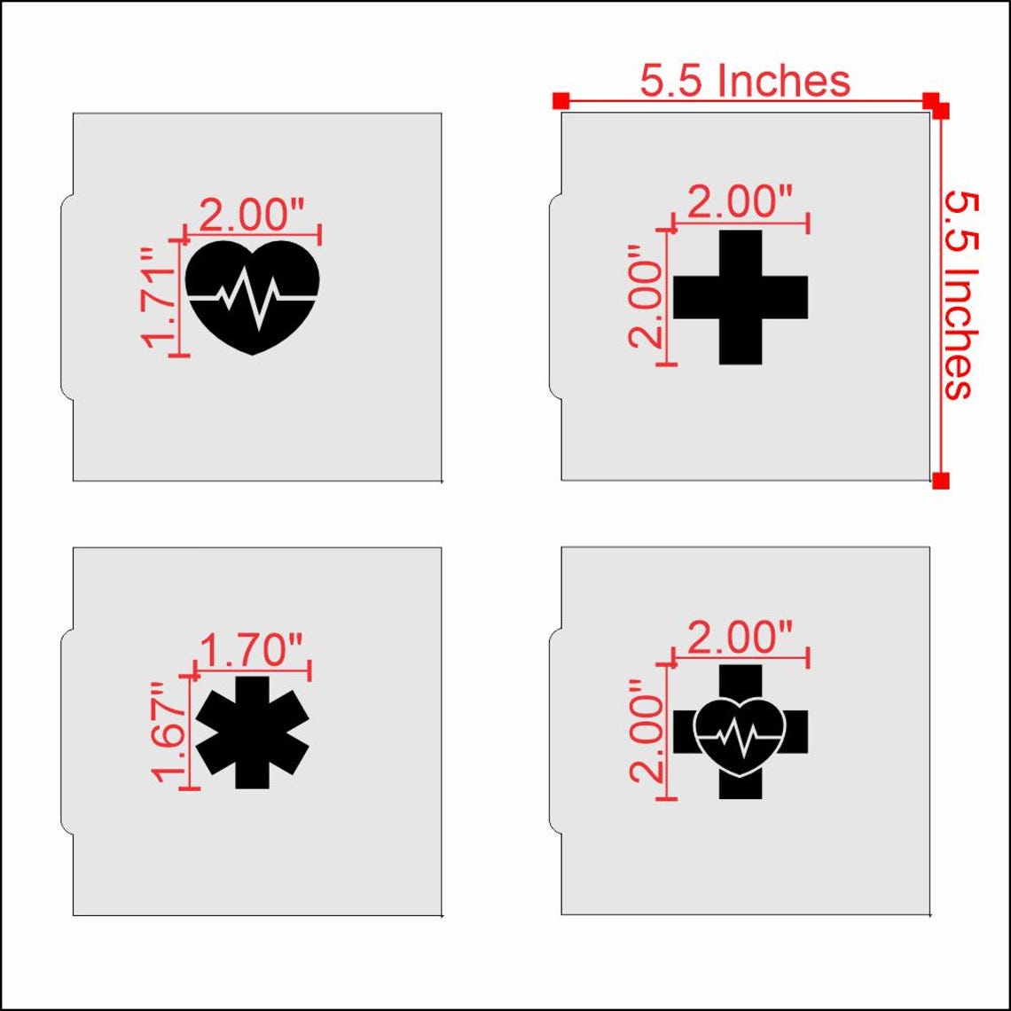Medical Symbols Cookie Stencil Set | Nurse Appreciation Stencil ...