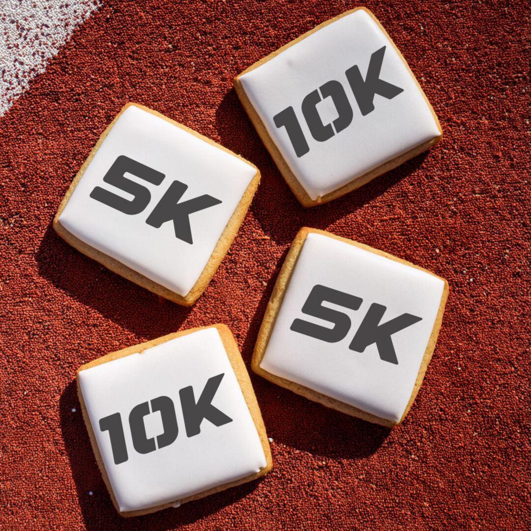5K and 10K Race Cookie Stencil | Runner Cookie Stencil | Race Cookie ...