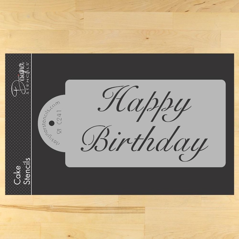 Fancy Happy Birthday Cake Stencil | Birthday Cake Stencil | Happy ...