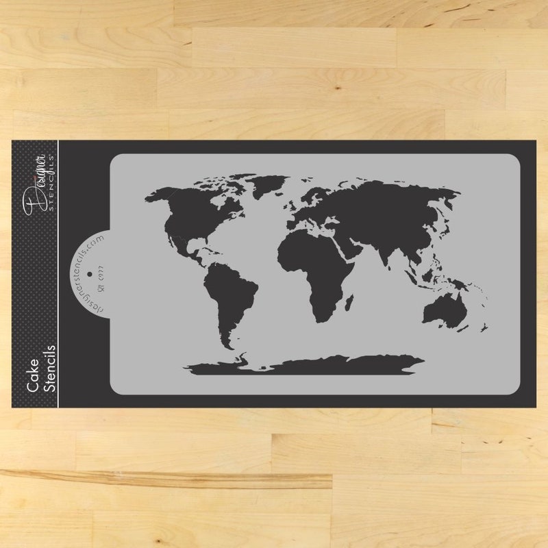 World Map Stencil - Etsy