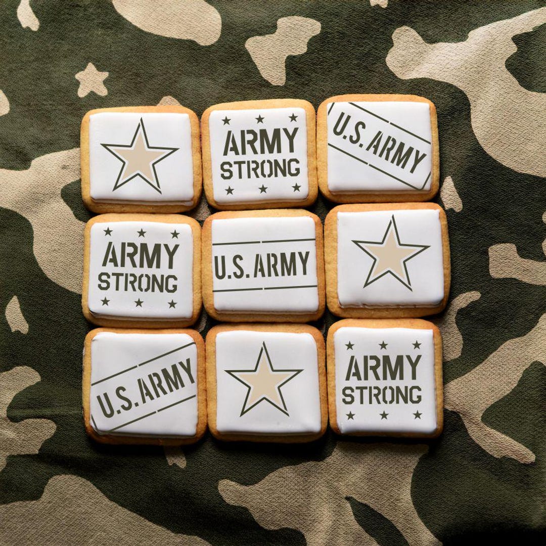 US Army Strong Cookie Stencil Set | Army Cookies | Military Cookie ...