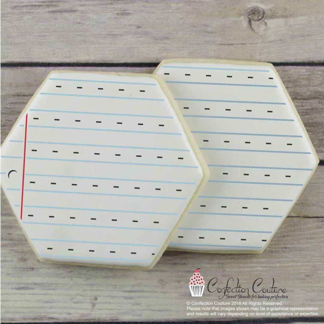 Notebook Paper Cookie Stencil | Background Cookie Stencil | Cake ...