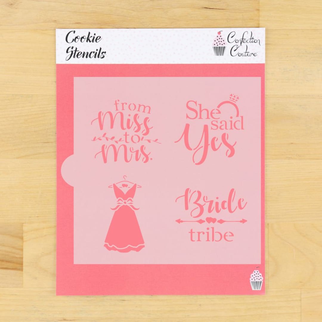 She Said Yes Cookie Stencil Wedding Cookie Stencil DIY Wedding Stencil Bridal Cookie Stencil ...