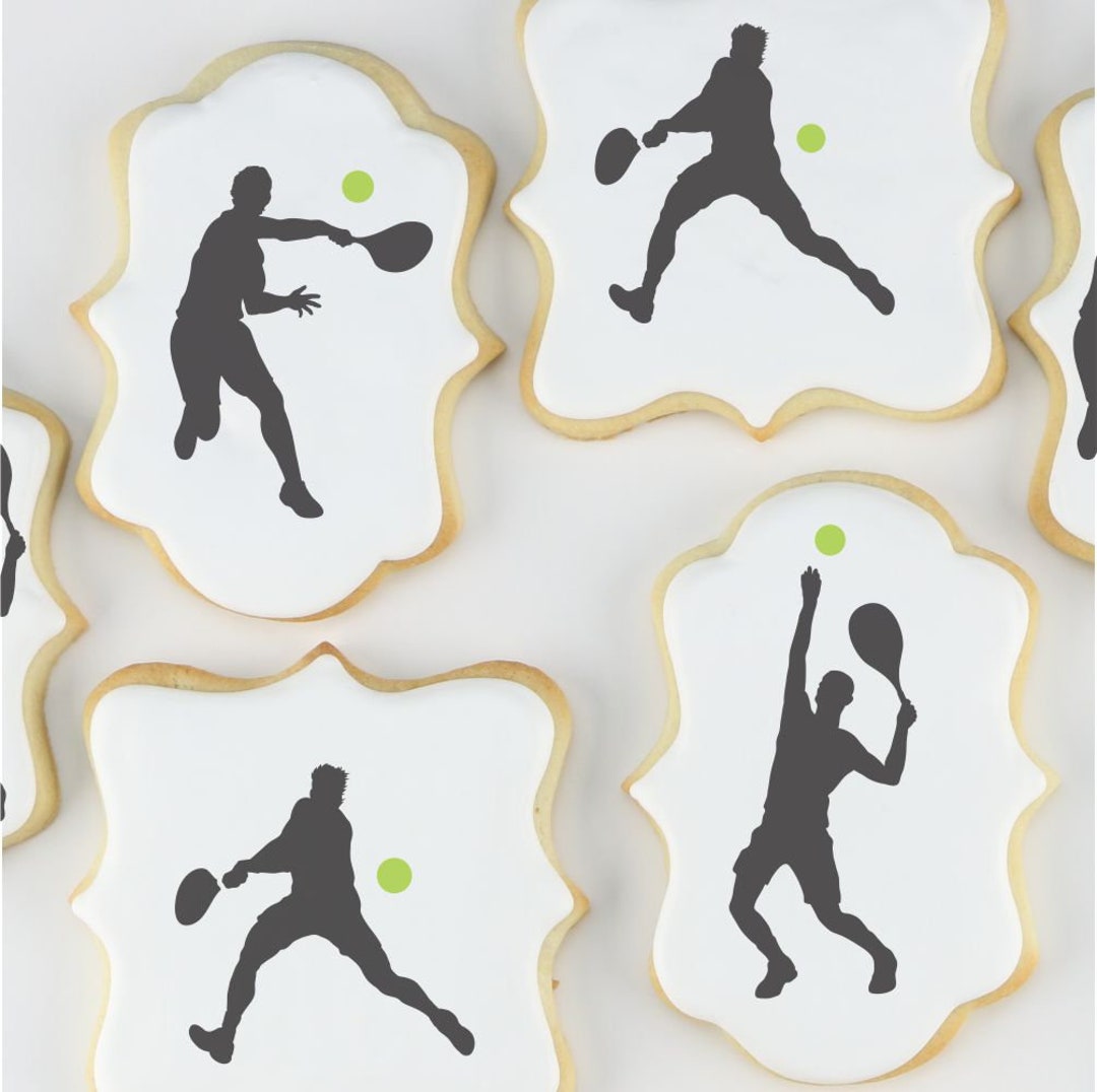 Men Tennis Players Cookie Stencil | Tennis Player Silhouette Cookie ...